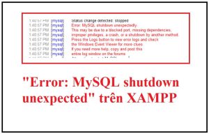Sửa lỗi "MySQL Shutdown Unexpectedly" trên XAMPP | BKHOST